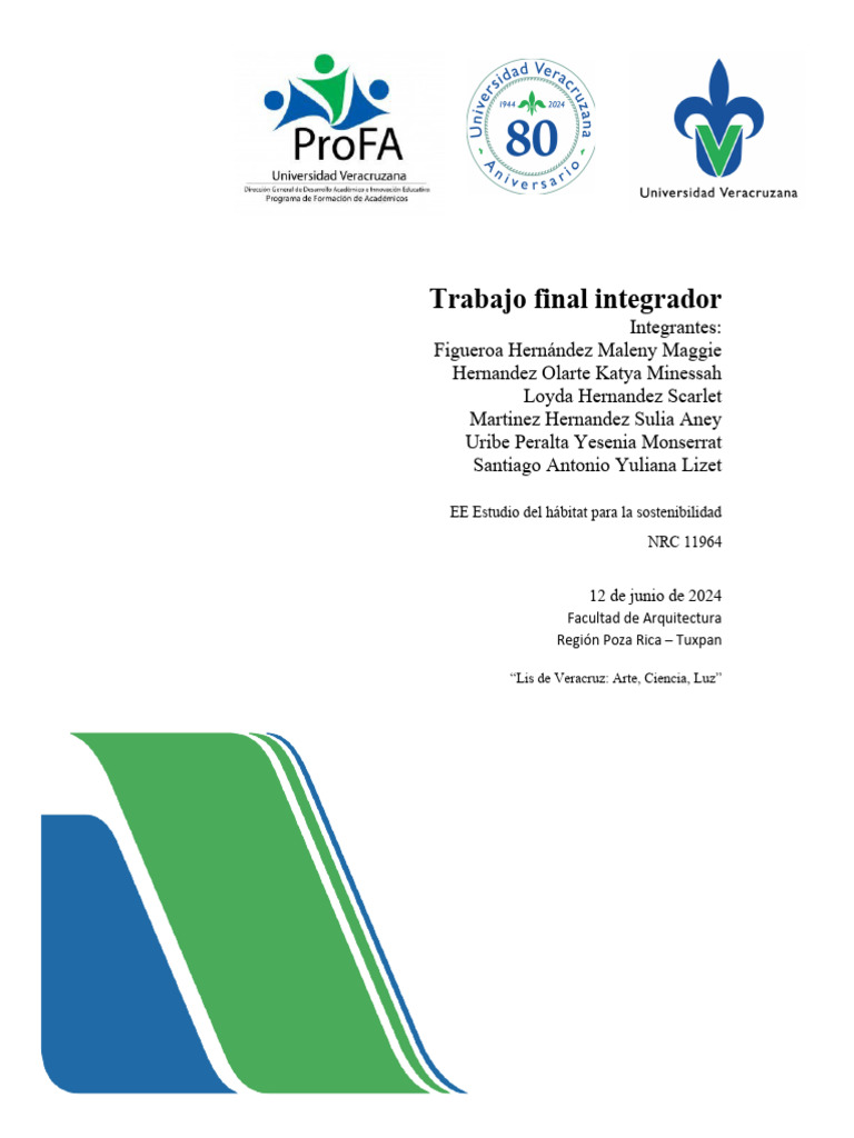 EHS - Trabajo Final en Equipo | PDF | Sustentabilidad | Peatonal