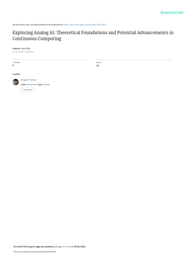 Exploring Analog AI: Theoretical Foundations and Potential Advancements ...