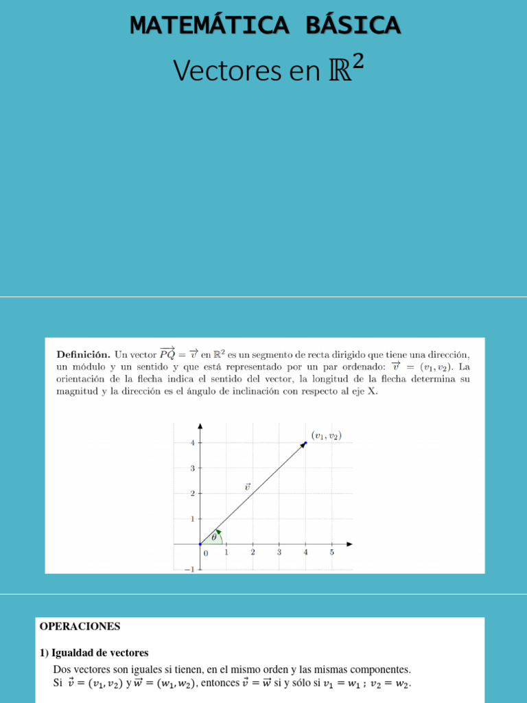 Vectores R2 | PDF | Vector Euclidiano | Escalar (Matemáticas)
