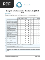 EDE Q Eating Disorder Examination Questionaire Scoring | PDF | Eating Disorder | Behavioural ...
