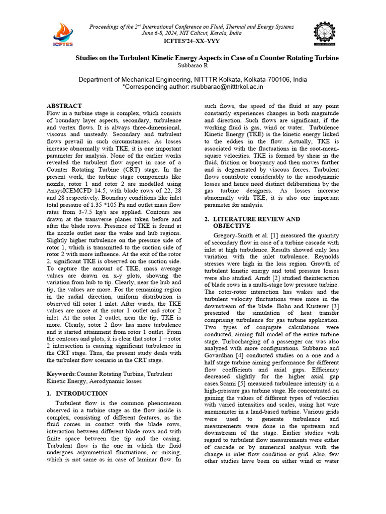 ICFTES2024 Template | PDF | Turbine | Turbulence