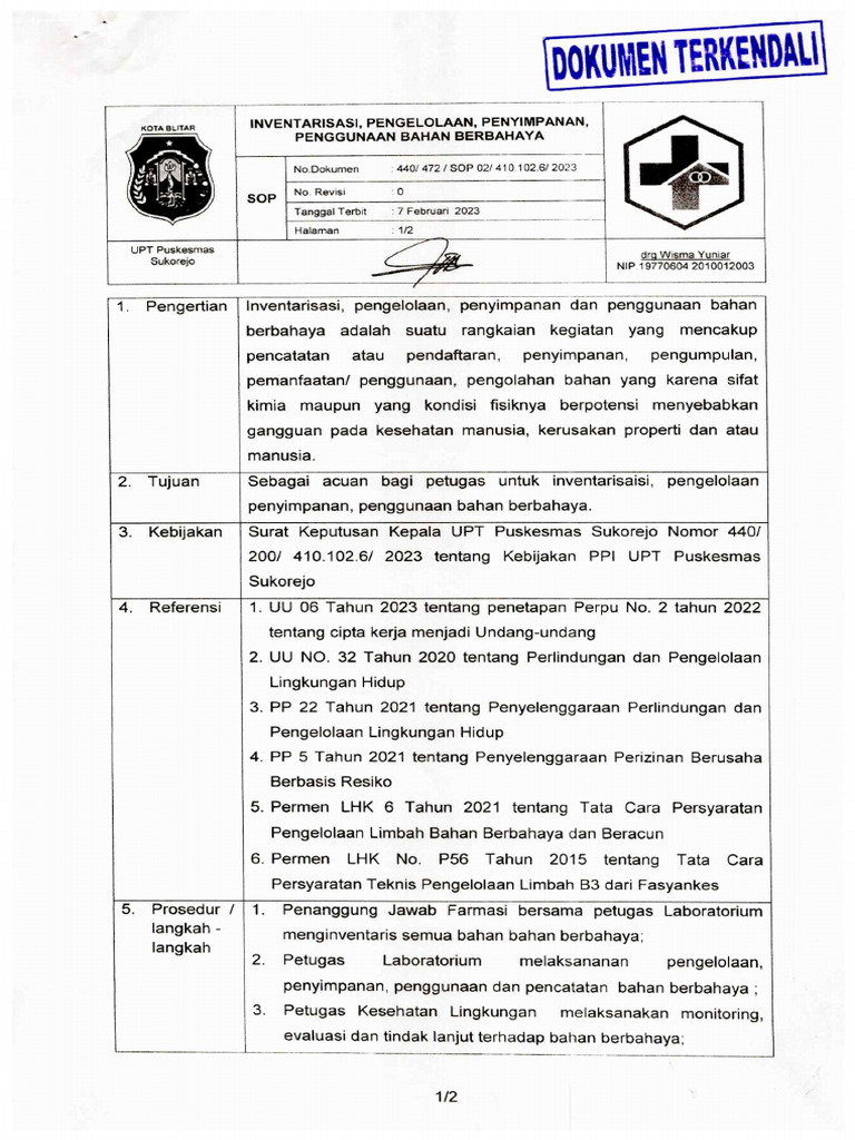 SOP inventarisasi Lb3 | PDF