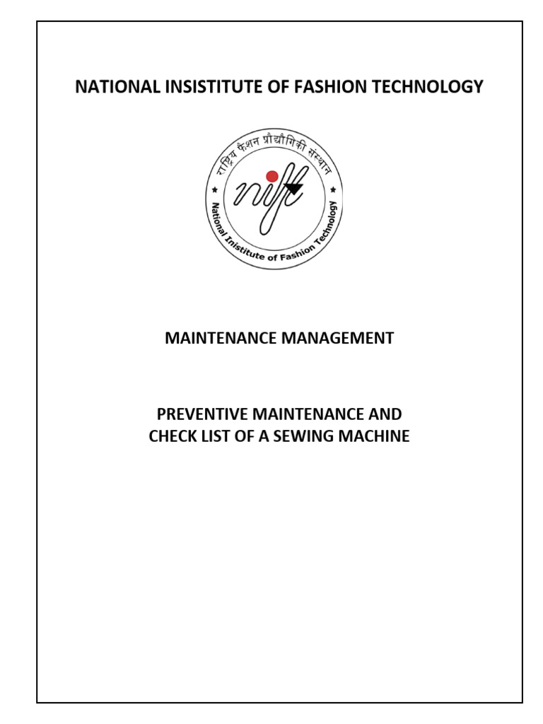 Preventive maintenance in sewing machine | Download Free PDF | Sewing ...
