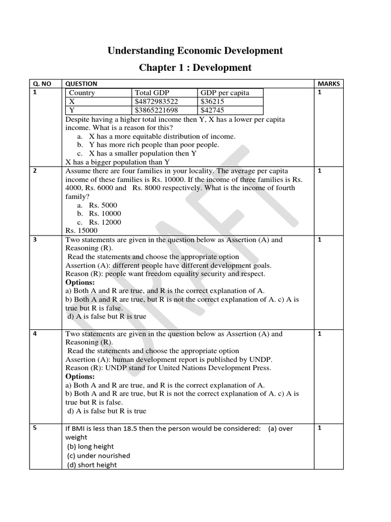 CH 1 Eco Development | PDF | Human Development Index | Economies