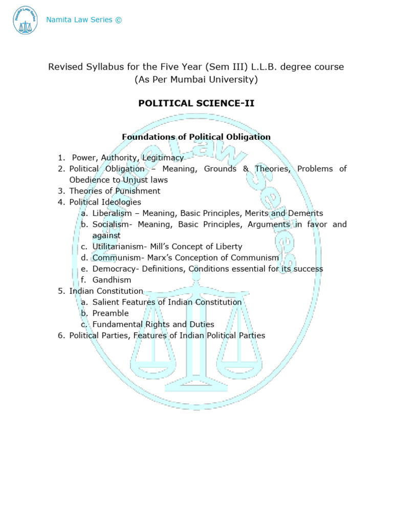 BLS LLB Second Year - Semester 3 | PDF | Judiciaries | Government Of India