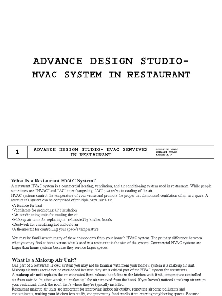 Hvac System in Restaurent Case Study | PDF | Air Conditioning ...