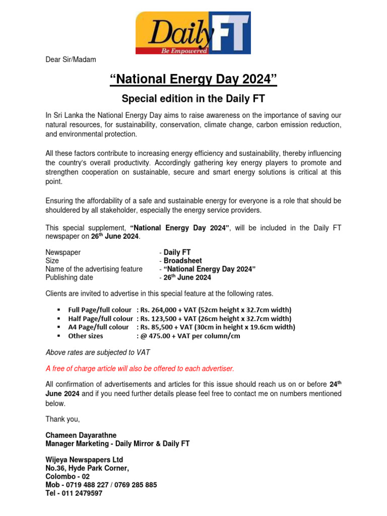 National Energy Day 2024 Proposal | PDF | Technology & Engineering