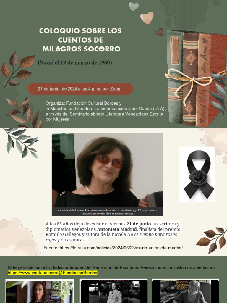 Presentación Programa Coloquio Milagros Socorro 27 de Junio de 2024 | PDF | Venezuela | Universidad