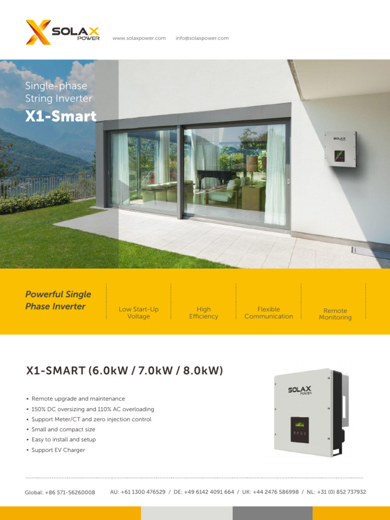 x1 Smart Datasheet en | PDF | Alternating Current | Power Inverter