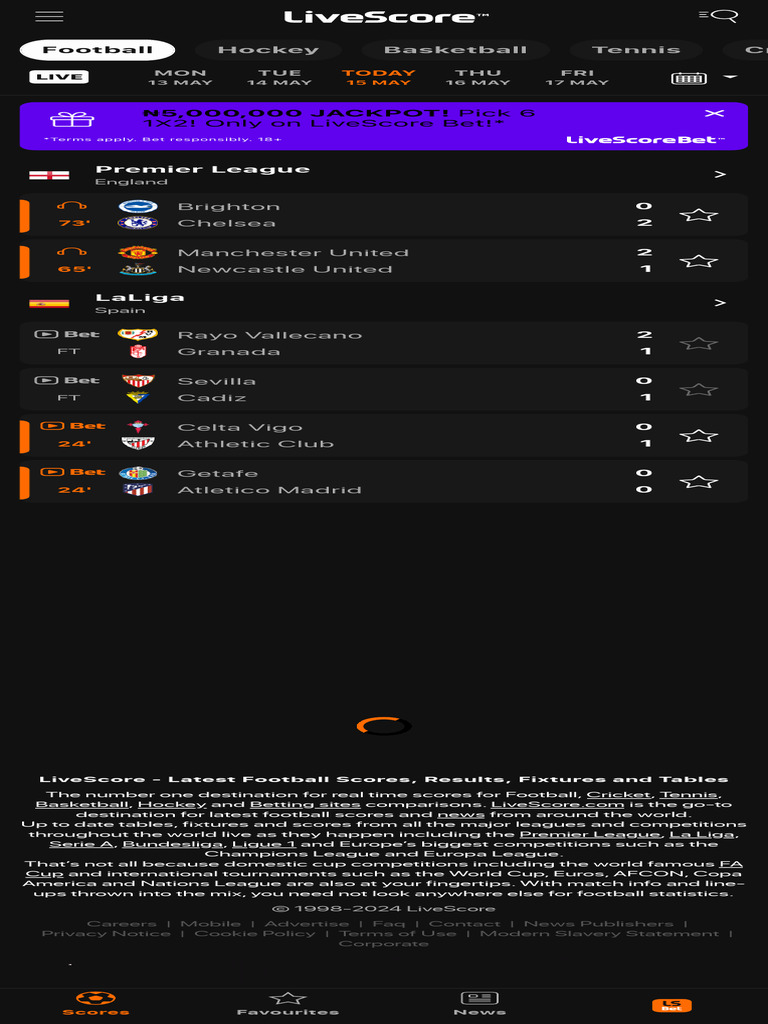 LiveScore Live Football Scores, Fixtures & Results | PDF | La Liga | Association Football