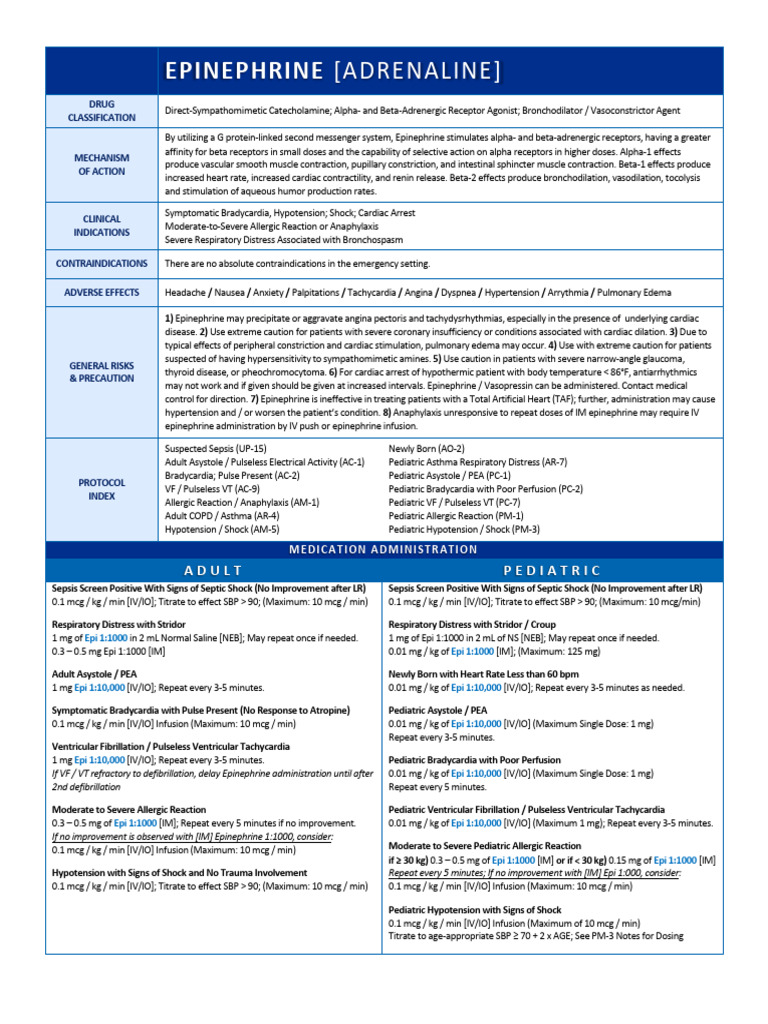 Ephinephrine (Adrenaline) | PDF | Vasodilation | Heart