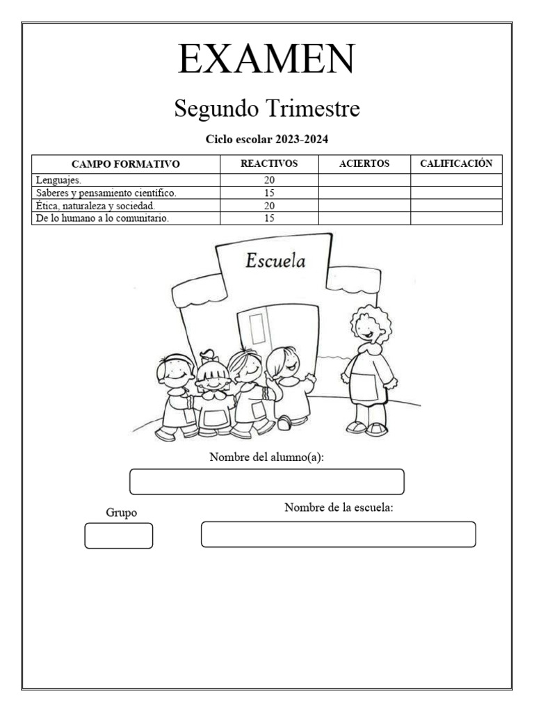 EXAMEN Segundo Trimestre | PDF