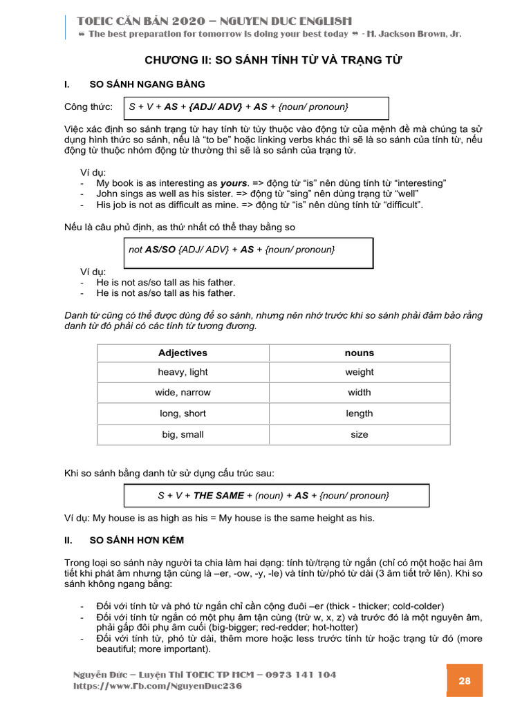 SO SANH TINH TU VA TRANG TU | PDF
