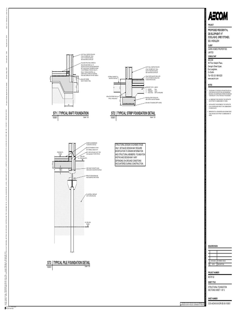 100001 STRUCTURAL FOUNDATION SECTIONS SHEET 1 OF 2 | PDF ...
