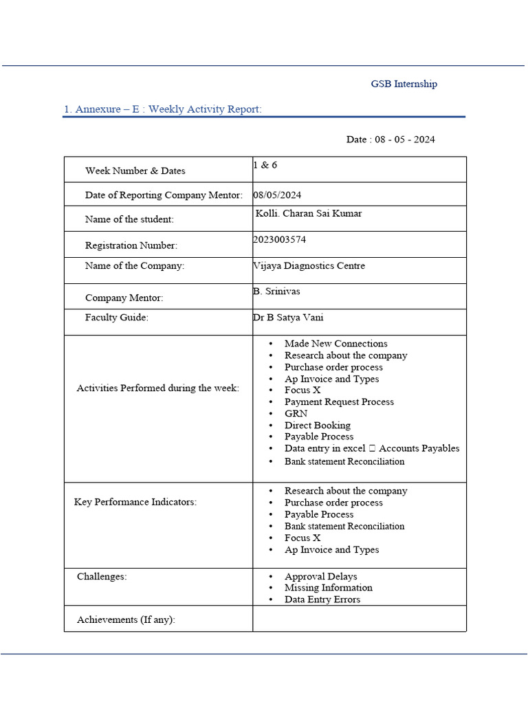 all week report | PDF | Accounts Payable | Corporate Jargon
