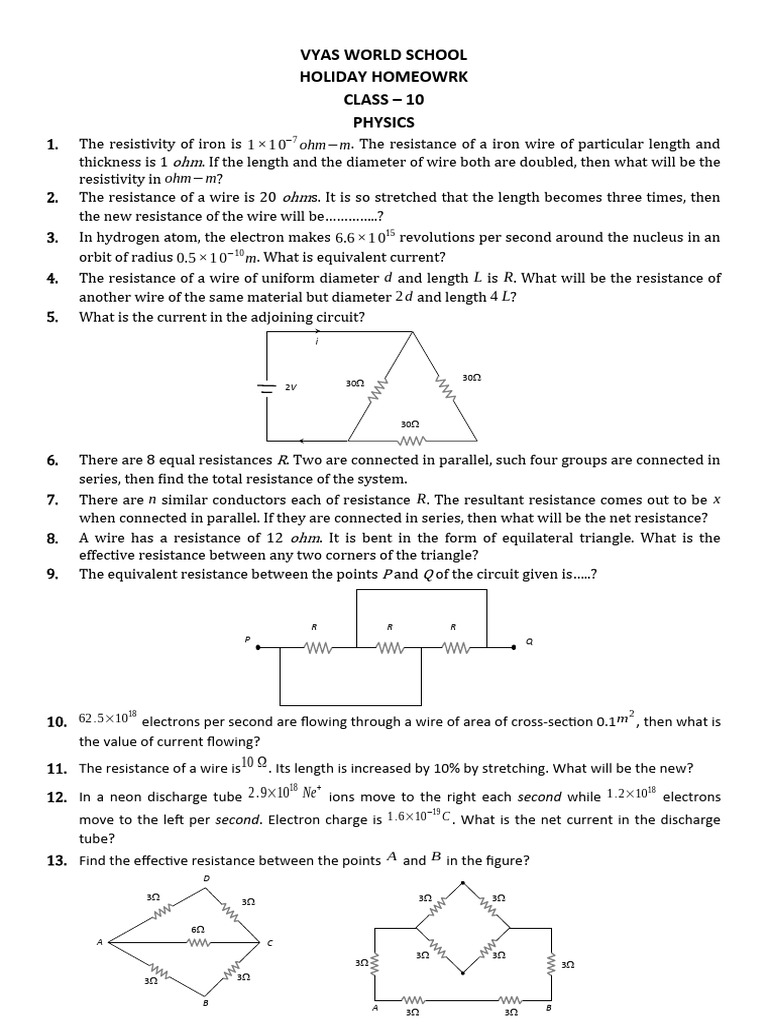 10 HH | PDF | Electrical Resistance And Conductance | Physical Sciences