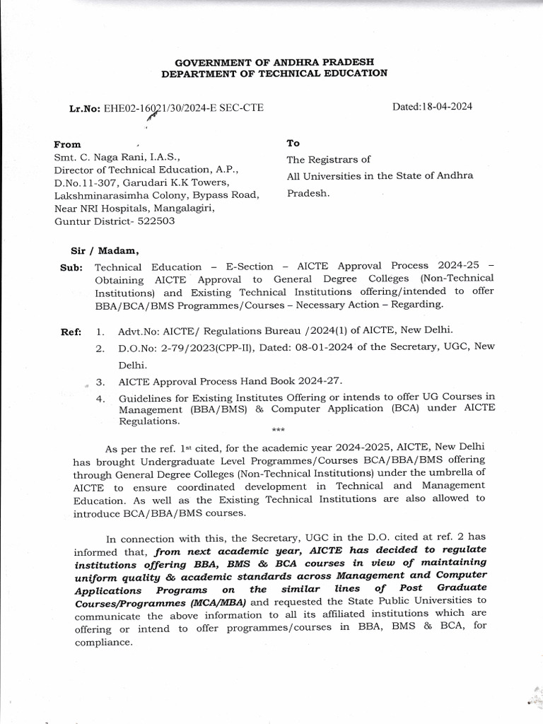 AICTE Approval Process Wirh References - 20240419 - 123540 | PDF