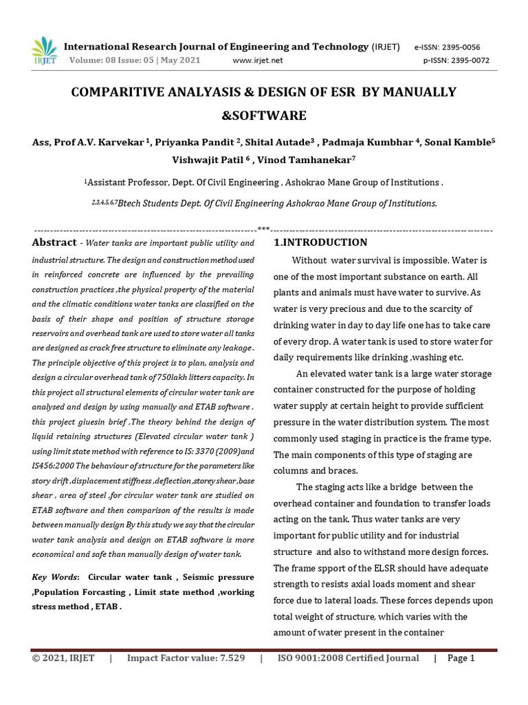 IRJET Project Paper | PDF | Water | Strength Of Materials