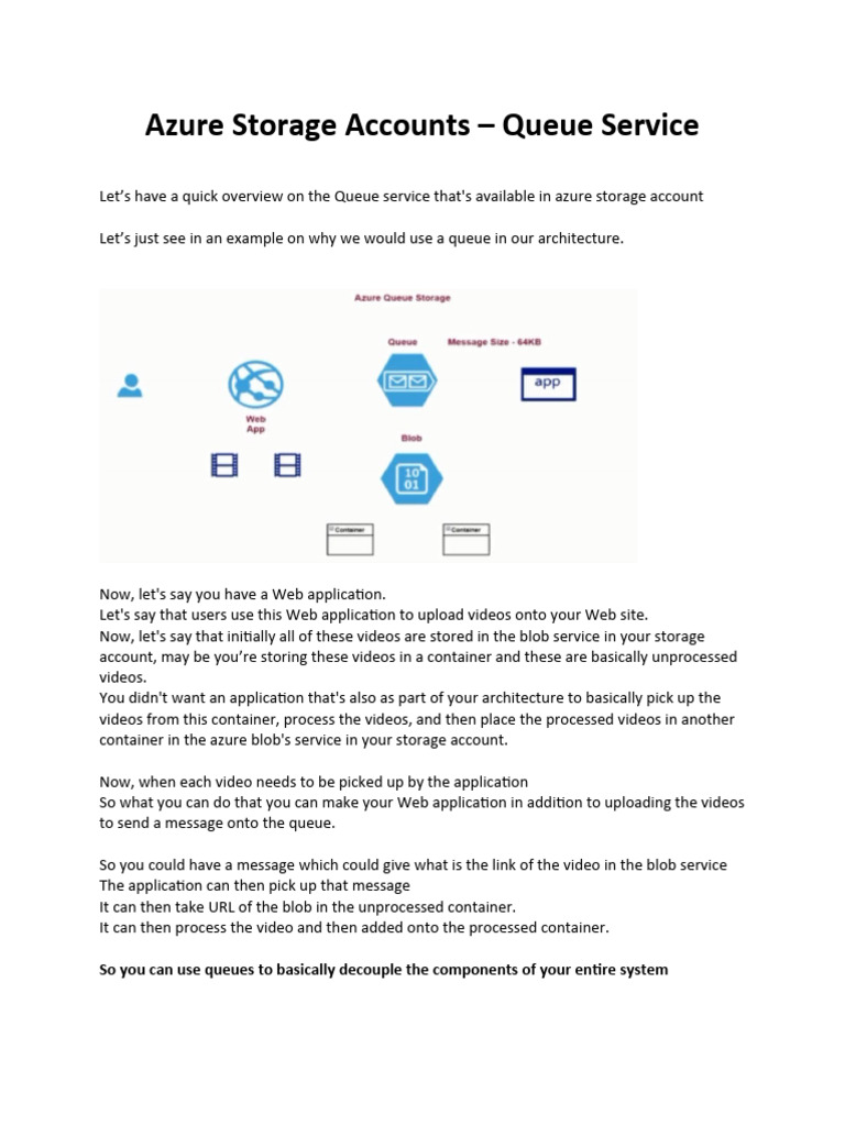 8 - Azure Storage Accounts - Queue Service | PDF