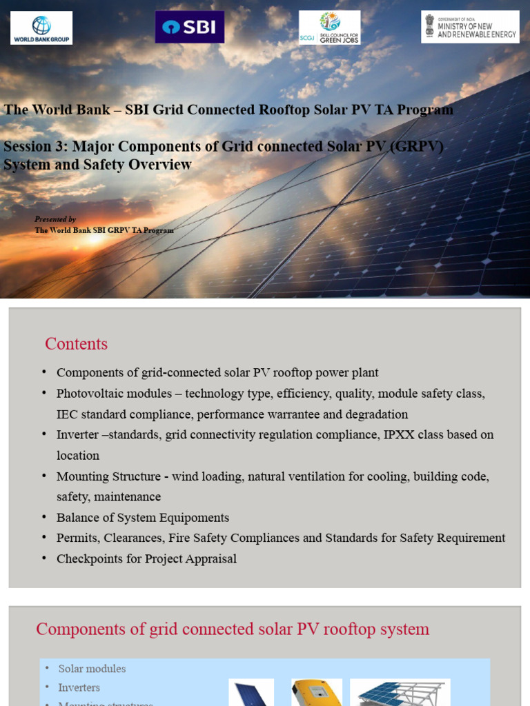 Session 3 Major Components of Solar PV Rooftop System and Safety Overview | PDF | Photovoltaics ...