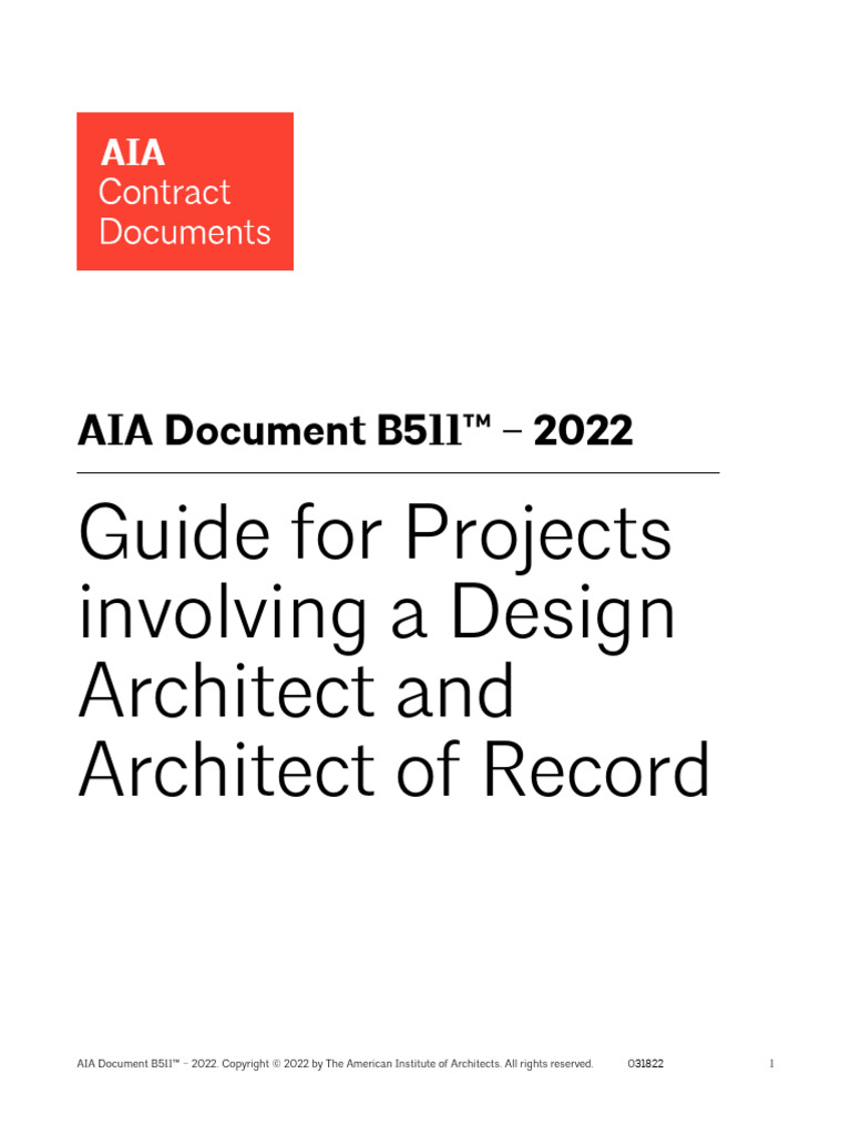 AIA-B511-2022_Guide | Download Free PDF | Architect | Joint Venture