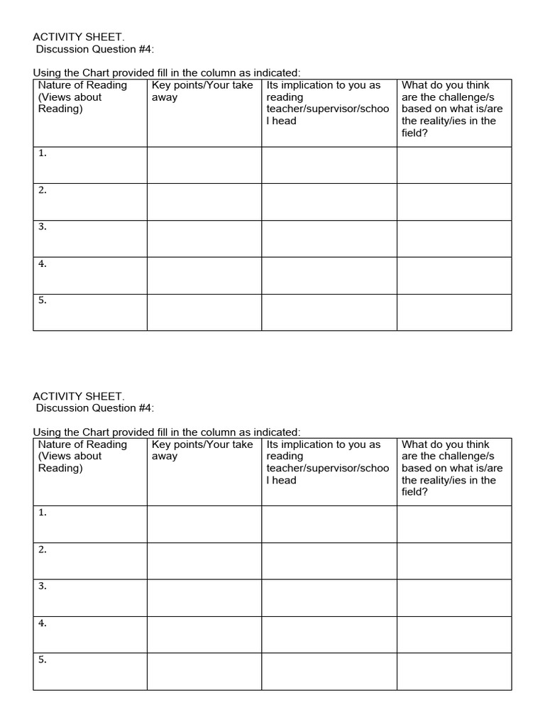 Activity Sheet Session 1 | PDF