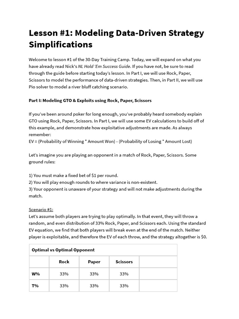 Lesson 1 Modeling Data-Driven Strategy Simplifications | PDF Lesson 1 Modeling Data-Driven Strategy Simplifications | PDF