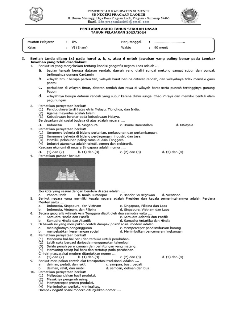 Naskah Soal Pat Ips Kelas 6 SMT 2 | PDF