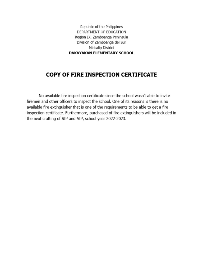 Fire Certificate | PDF