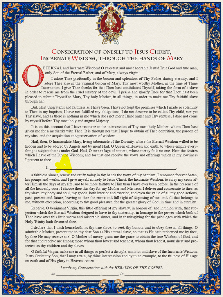 Consecration Scroll | PDF | Mary, Mother Of Jesus | Incarnation ...