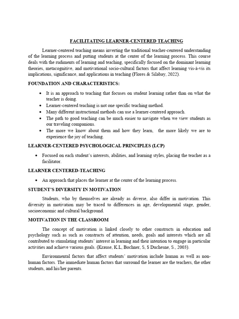 FLCT | PDF | Learning | Teachers