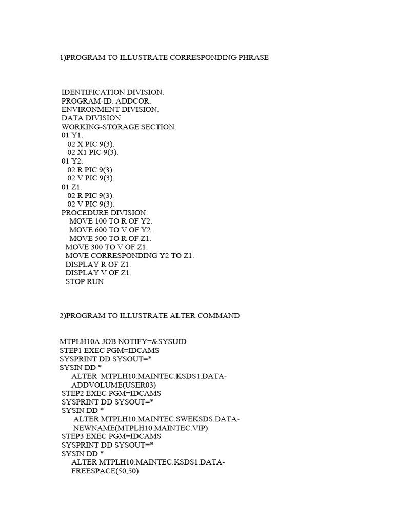 Cobol Pgms | PDF | Computer Programming | Utility Software