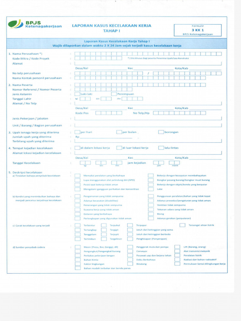 Form Tahap 1 PLKK | PDF
