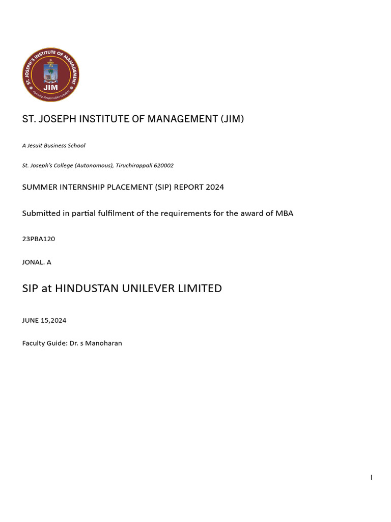 Internship Report Draft | PDF | Retail | Sales