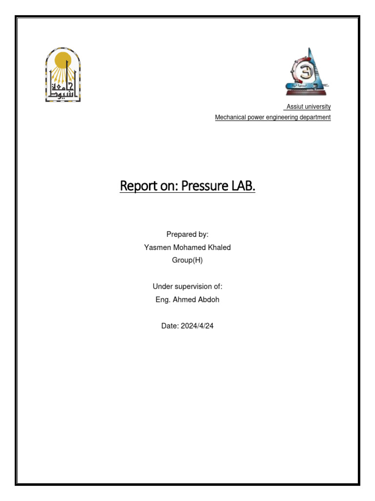 PESSURE LAB6 (1) | PDF | Pressure Measurement | Pressure