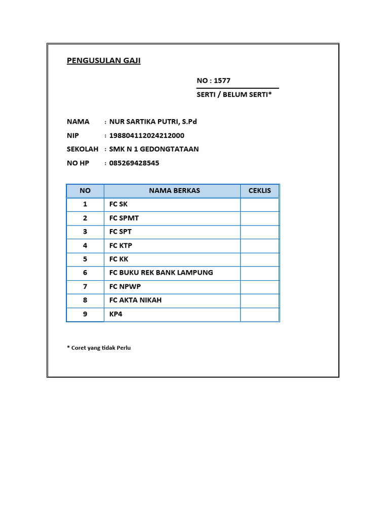 Label Berkas P3K 2024-Tika | PDF