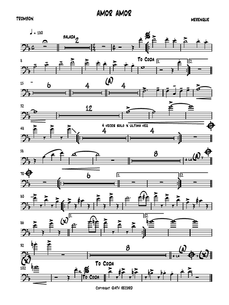 Amor Amor - Trombón | PDF