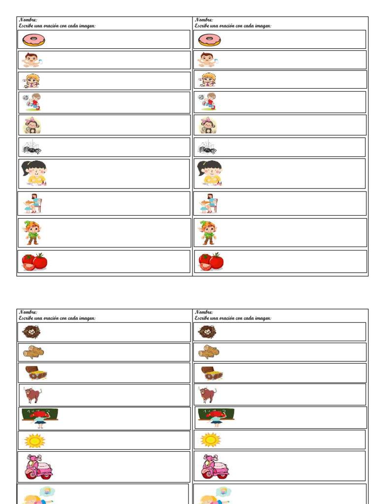 Escribe Oraciones Con La Imagen | PDF