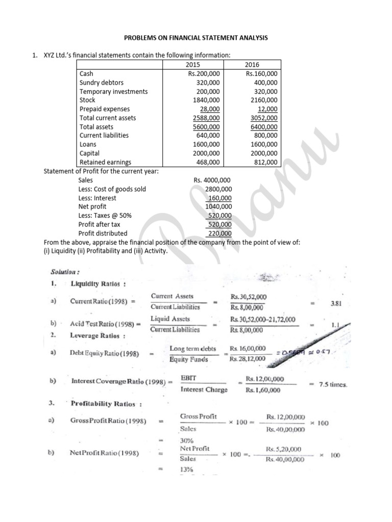 Fsa Solutions New | PDF | Equity (Finance) | Balance Sheet