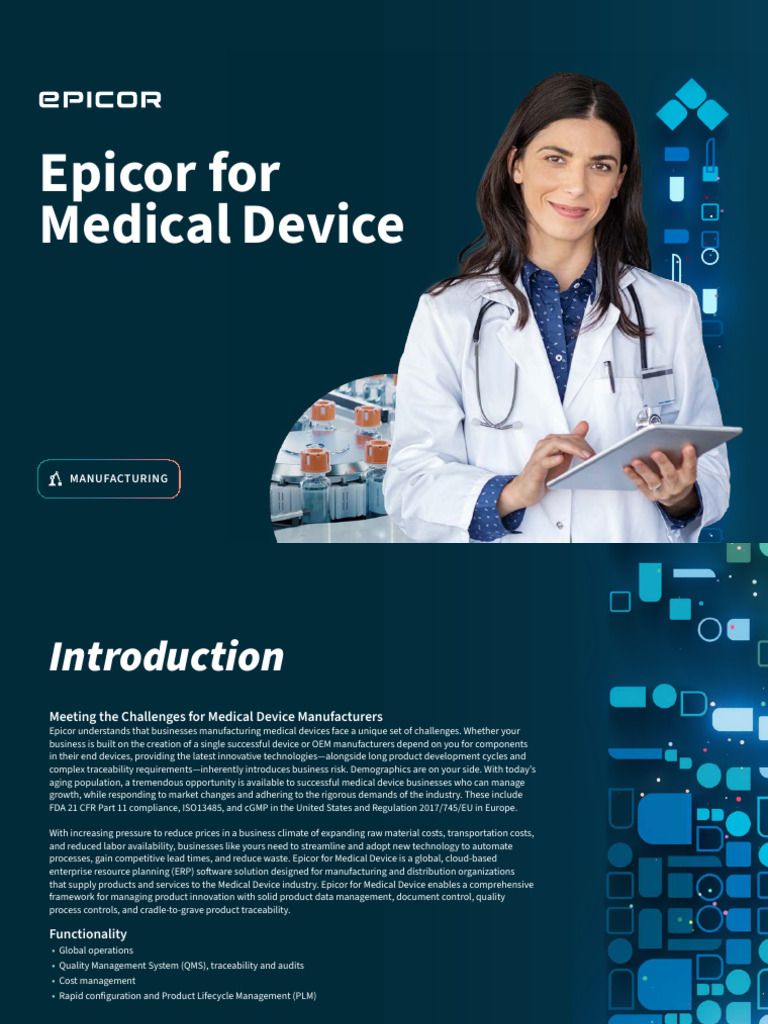 Epicor For Medical Device Brochure | PDF | Cloud Computing | Medical Device
