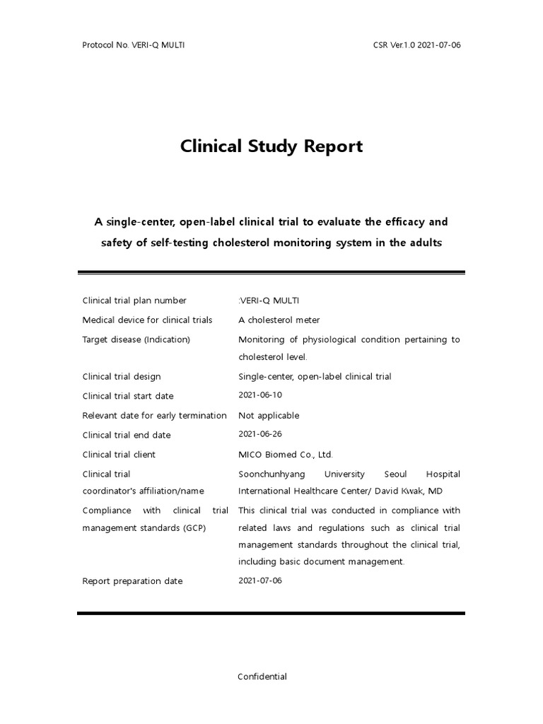 (MiCo BioMed) Veri-Q Multi - Clinical Evaluation Report | PDF ...