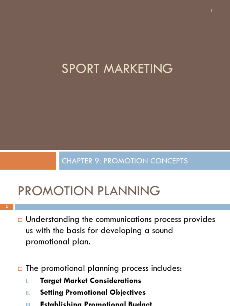 Sport Marketing Promotion Strategies | PDF | Marketing | Private Sector