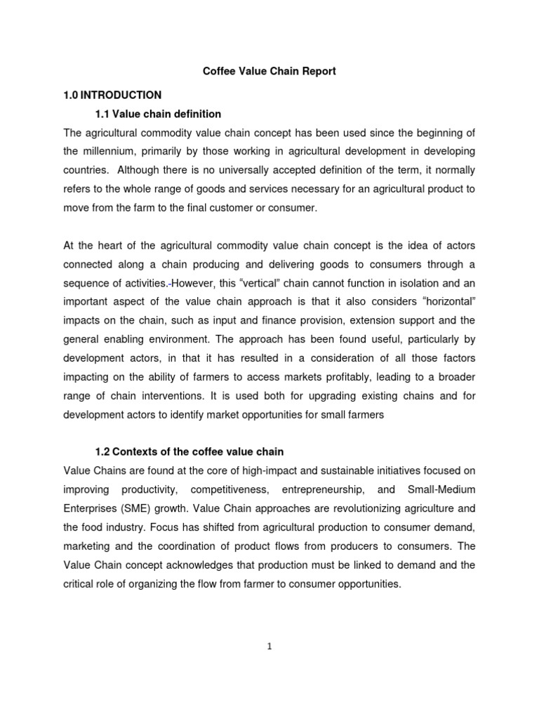 Coffee Value Chain Report Revised Pdf Pdf Coffee Supply Chain