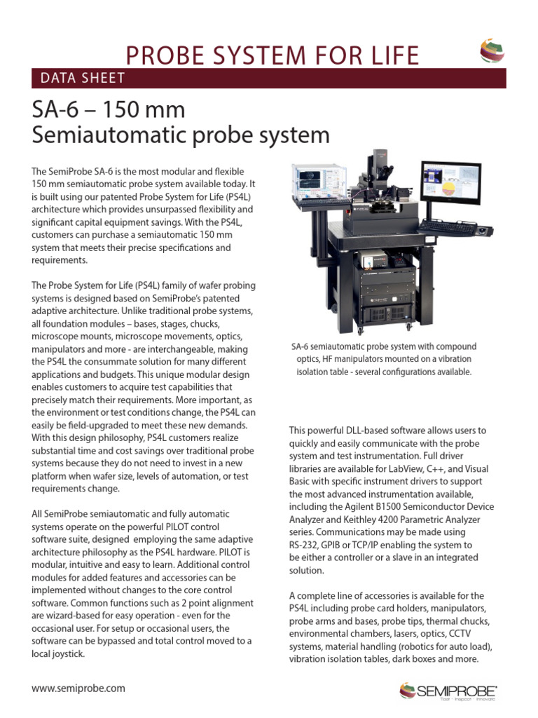 SA 6 150mm Semi Automatic Wafer Probing Machine | PDF | Microscope ...