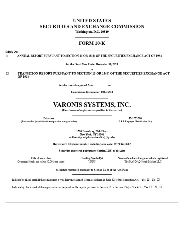 VARONIS-10K-2023 | PDF | Cloud Computing | Computer Security