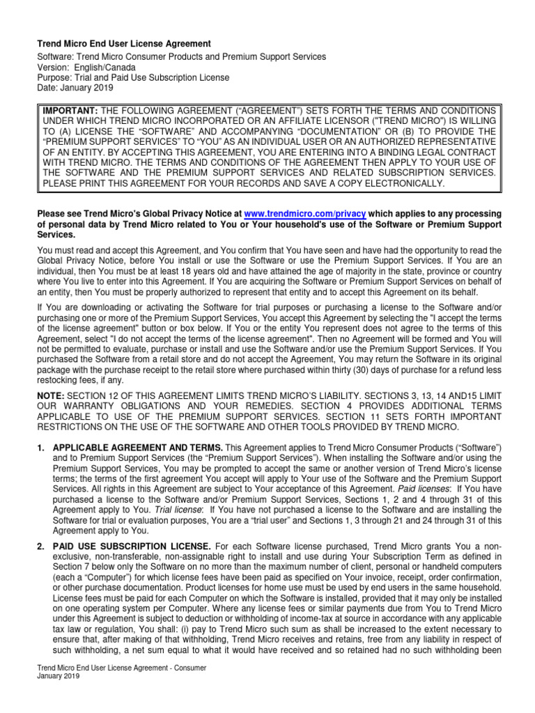 En English Canadian Consumer Eula | PDF | License | Subscription Business Model