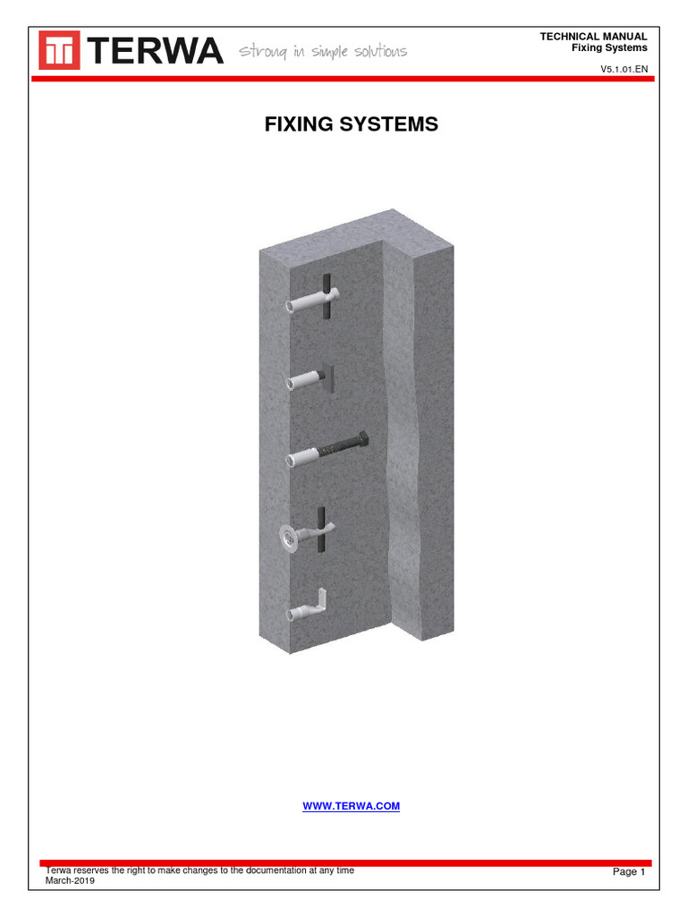 Terwa Technical Documentation Fixing System - V5.1.01.En | PDF | Screw ...