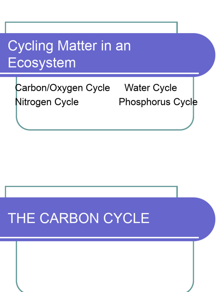 Cycling Matter | PDF