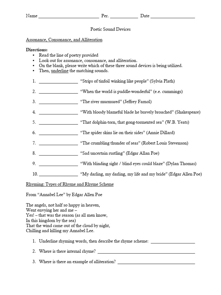 Assonance, Consonance, and Alliteration-1 | PDF | Art