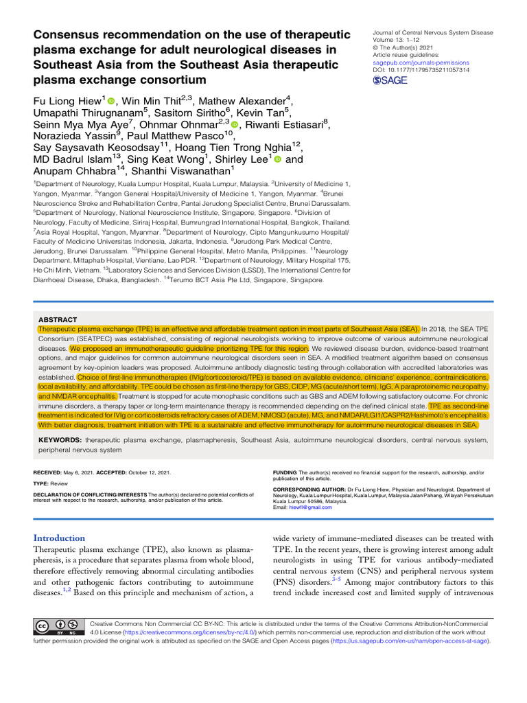 04 Hiew 2021 - Consensus Recommendation On The Use of TPE For Adult ...